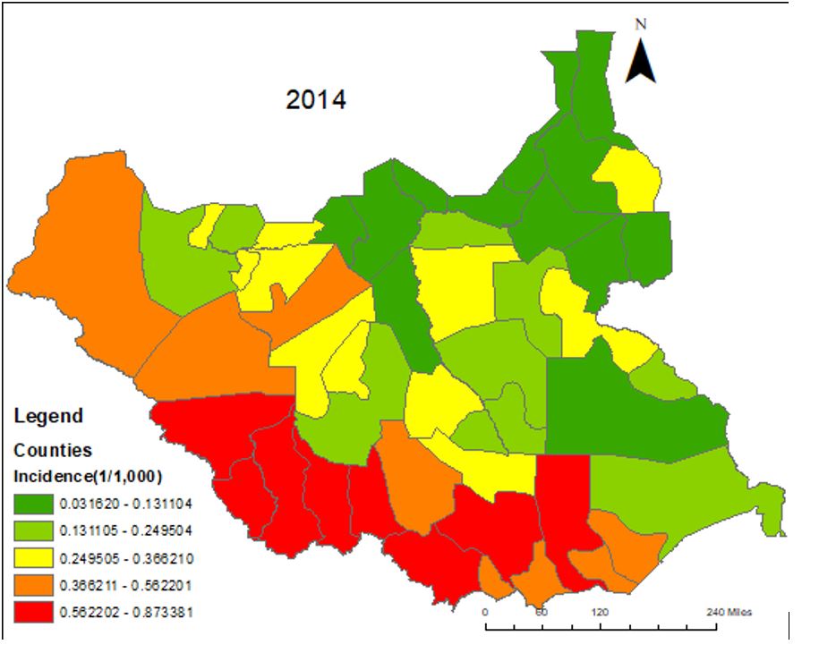 The Temporal And Spatial Incidence And Transmission Of Malaria In South Sudan 2011 2018